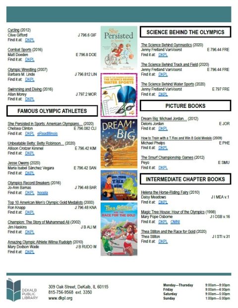Children's Books to Celebrate the Summer Olympics - DeKalb Public Library