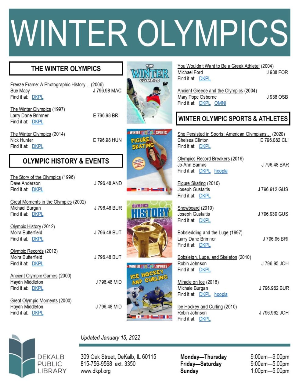 Kids' Books for the Winter Olympics - DeKalb Public Library